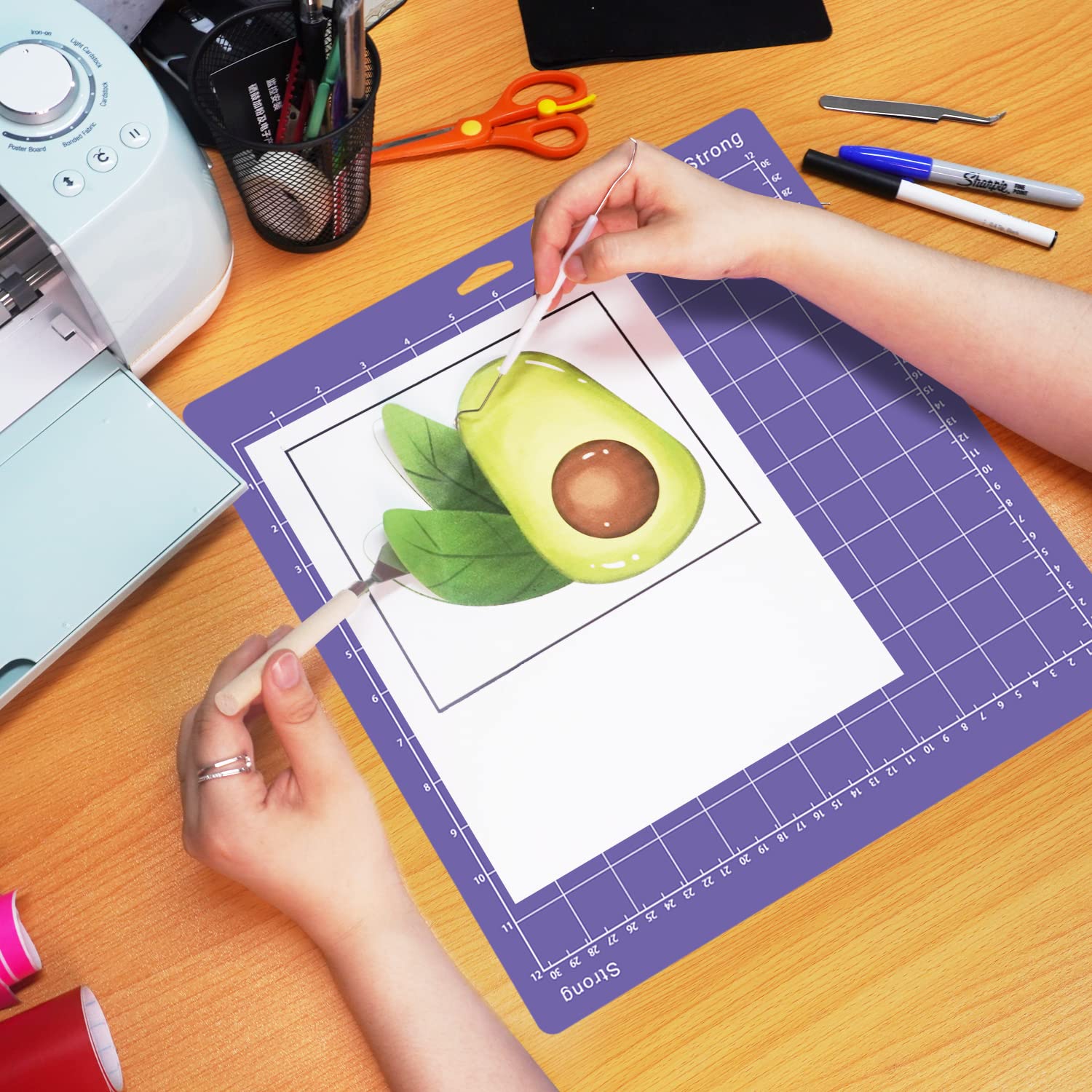 Gwybkq Cutting Mats 12x12 for Cricut Explore One/Air/Air 2/Maker 3/Maker 4 Pack Adhesive Sticky Non-Slip Durable Mat Replacement Accessories (Standard,Light,Strong,Fabric) for Supply, Scrapbock