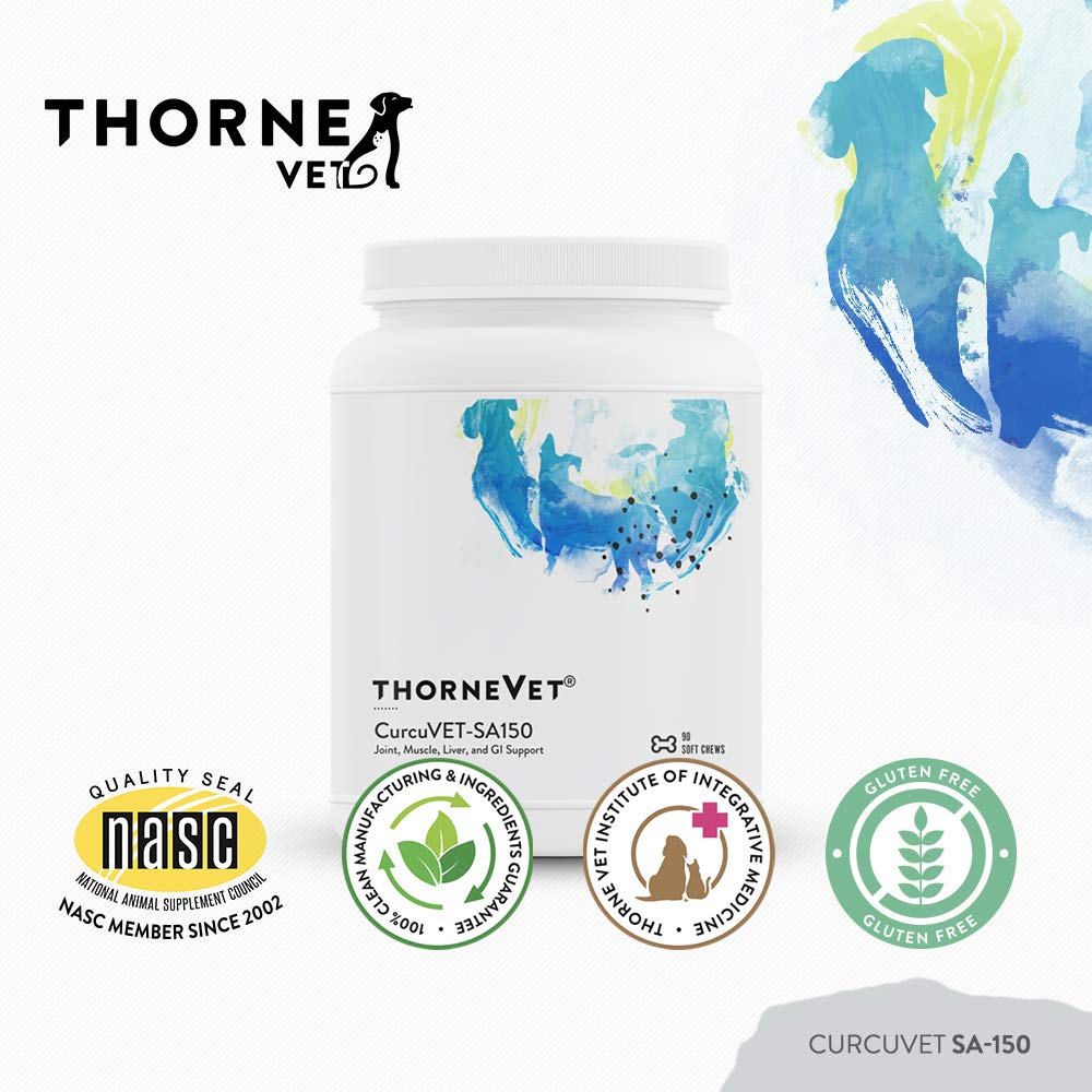 ThorneVET CurcuVET-SA150 β Joint, Muscle, Liver & GI Support for Medium & Large Dogs, 90 Soft Chews