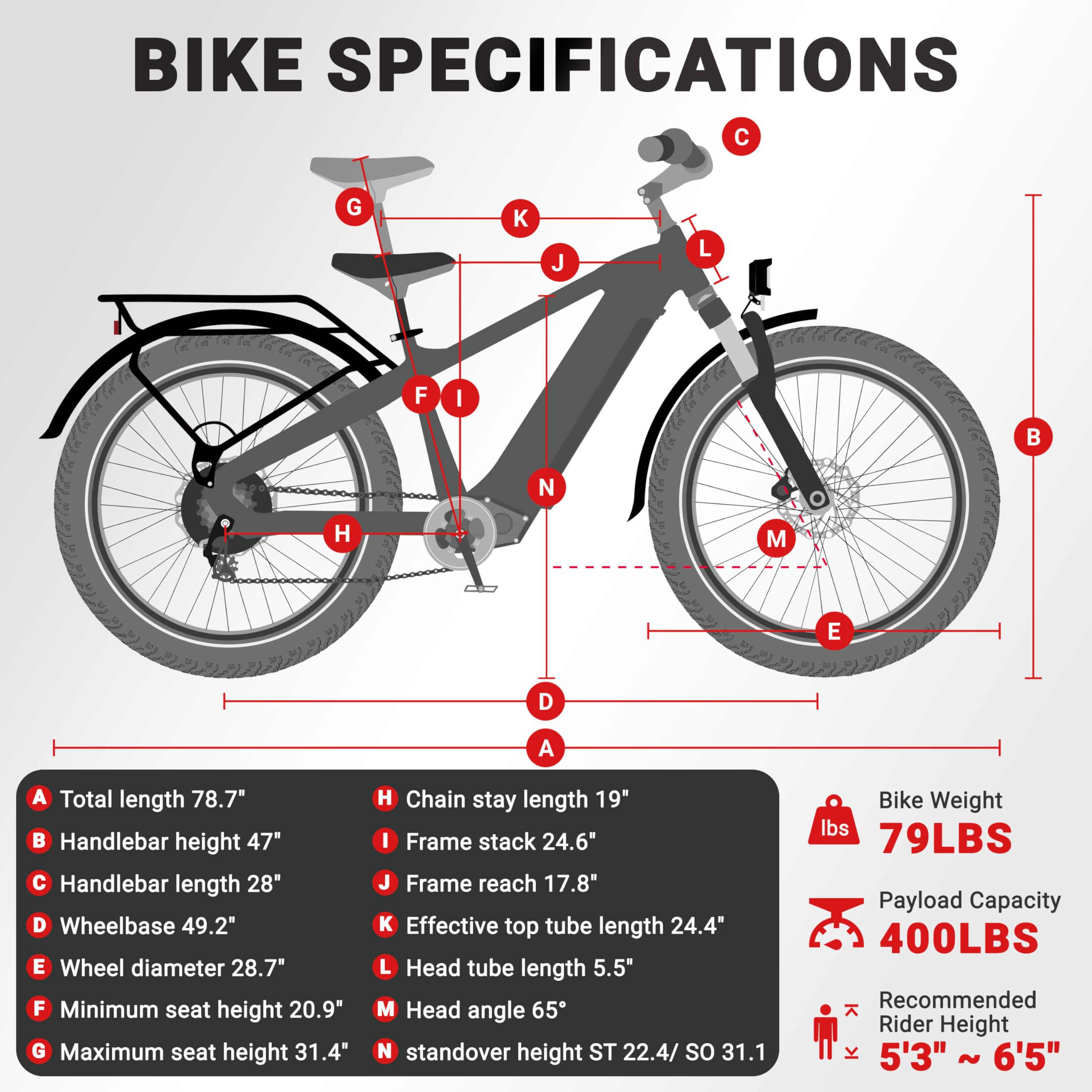 Himiway Zebra D5 26"x4" Fat Tire Electric Bike, 80Miles Long Range 48V 20Ah Battery 750W Ebike, 400LBS Payload, 25MPH, 7 Speed