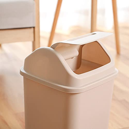 ESASAM Trash Bin, 1pc Recycle Bin Plastic Trash Can Desktop Trash Can with Lid Small Home Office Clean Trash Can Button Desktop Pink (Size : Small)