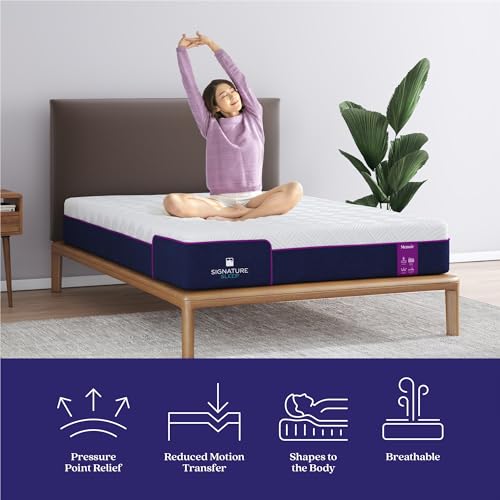 Signature Sleep Memoir 10 Inch Memory Foam Box, Medium, Certipur-US and Oeko-TEX Mattress, Queen, White