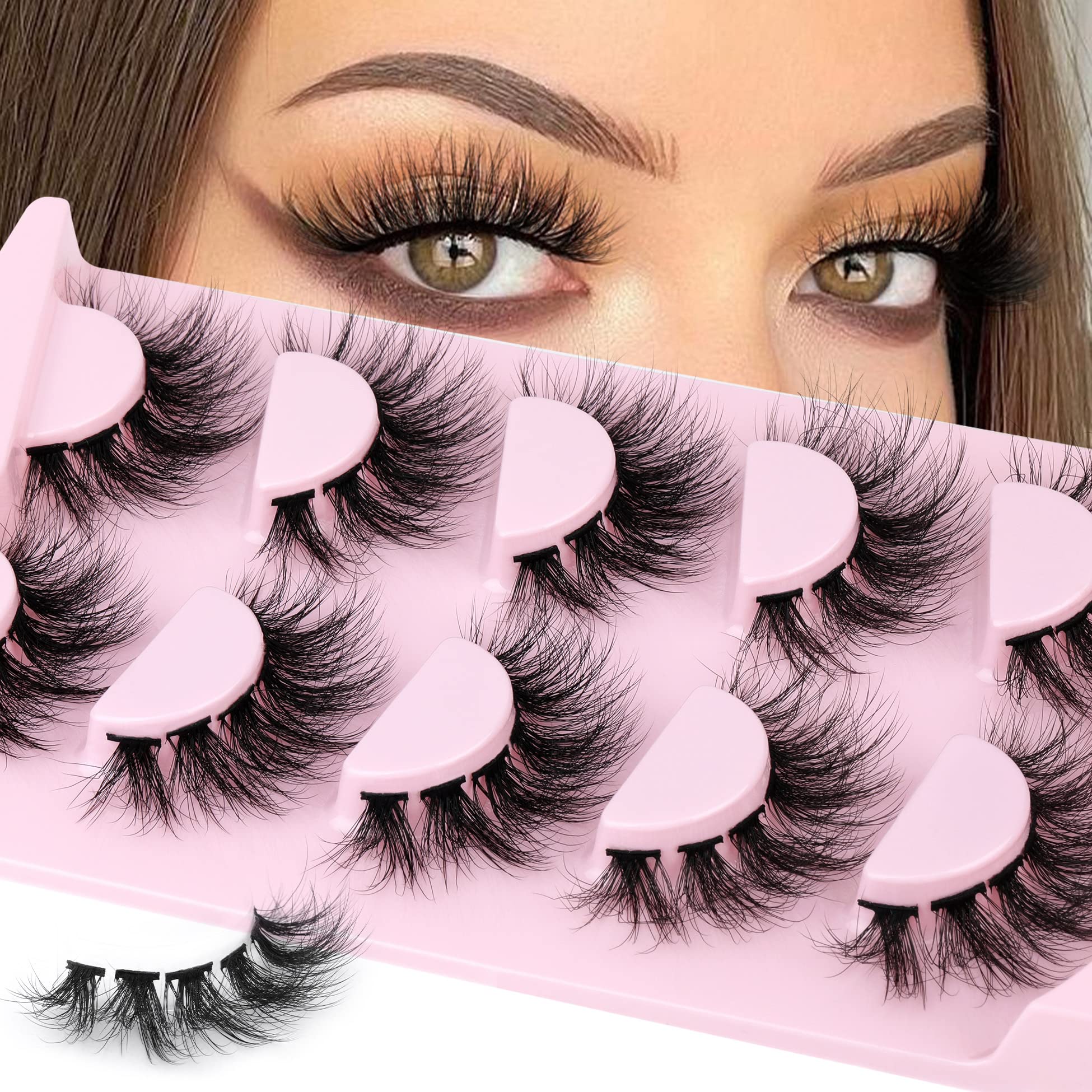 Lash Clusters Eyelash Wispy Lashes Mink Cluster Individual Eyelashes Extension Fluffy Natural Look False Eyelashes 6D DIY Eye Lashes by EYDEVRO (60 Clusters,14-18mm)