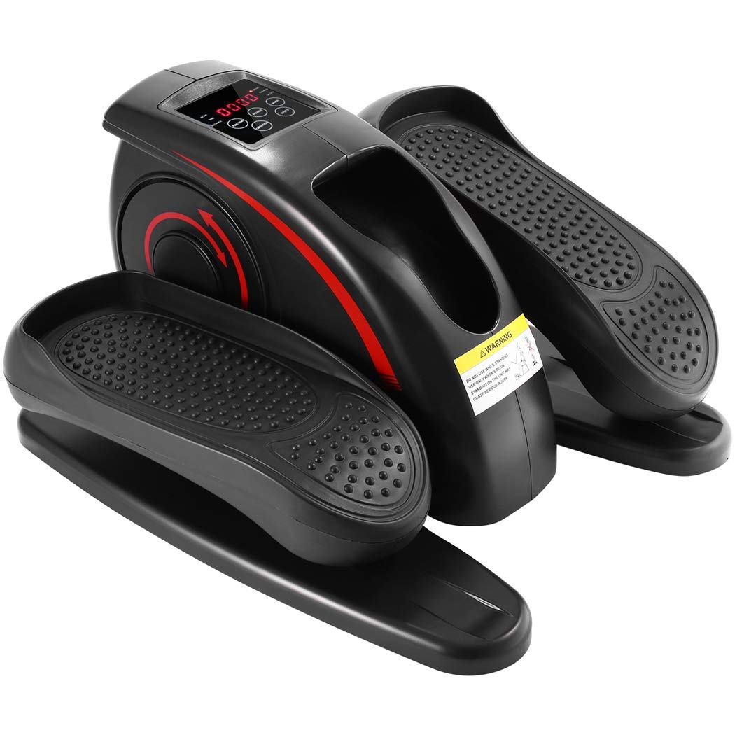 Fast88 Electric Elliptical Machine Trainer,Desk Elliptical with Built in Display Monitor, Quiet & Compact (Red)