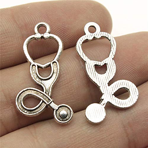 KOH 20pcs 27x16mm Medical Equipment Stethoscope Charms For Jewelry Making Stethoscope Charms - KC Gold
