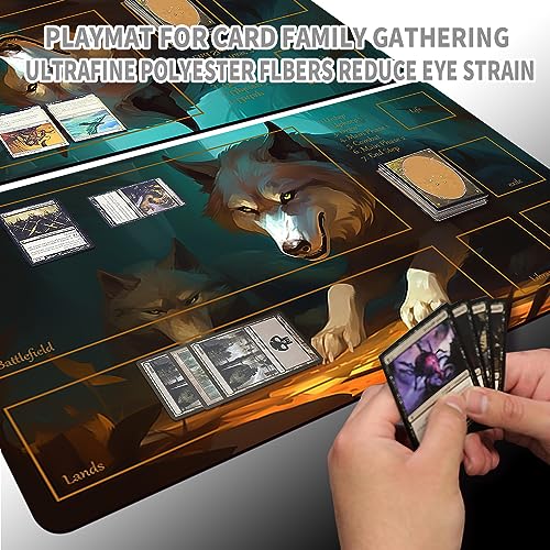 FEROCIOUS PUP Premium Gaming Mat 60 x 35 cm TCG Compatible with OCG CCG RPG MTG Gaming Mat, Mouse Mat