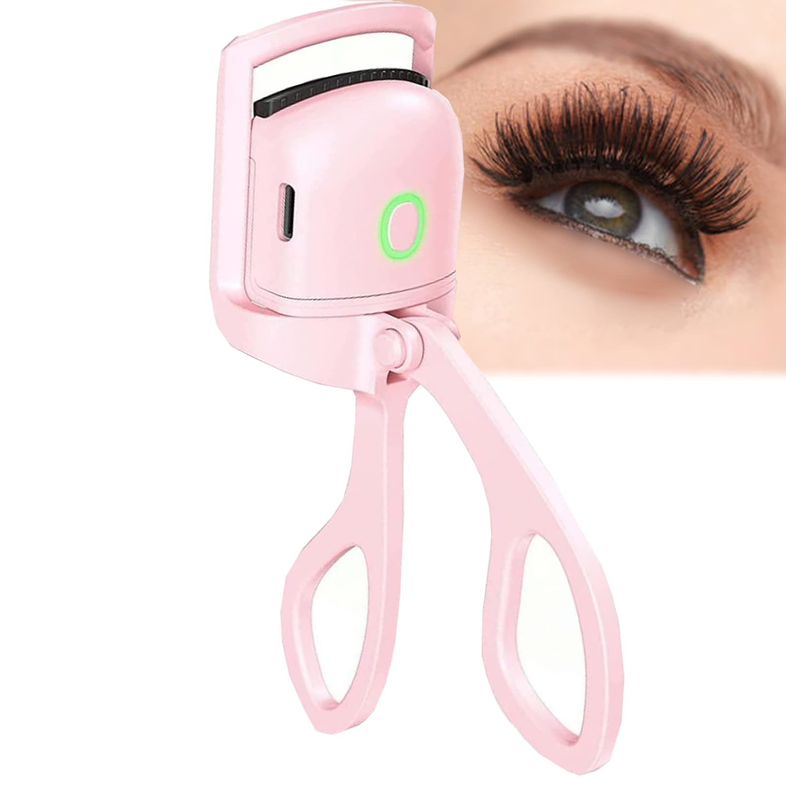 MMSBOG Heated Eyelash Curler, Electric Eyelash curlers 2 Heating Modes USB Rechargeable, Curling Eye Lashes Long Lasting,Ideal Gift for Women (Pink)