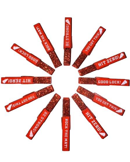 Spirit Clips Cheer Pins Competition Pins Spirit Clips (Pack of 30) Clothespins - All 30pcs RED Colored