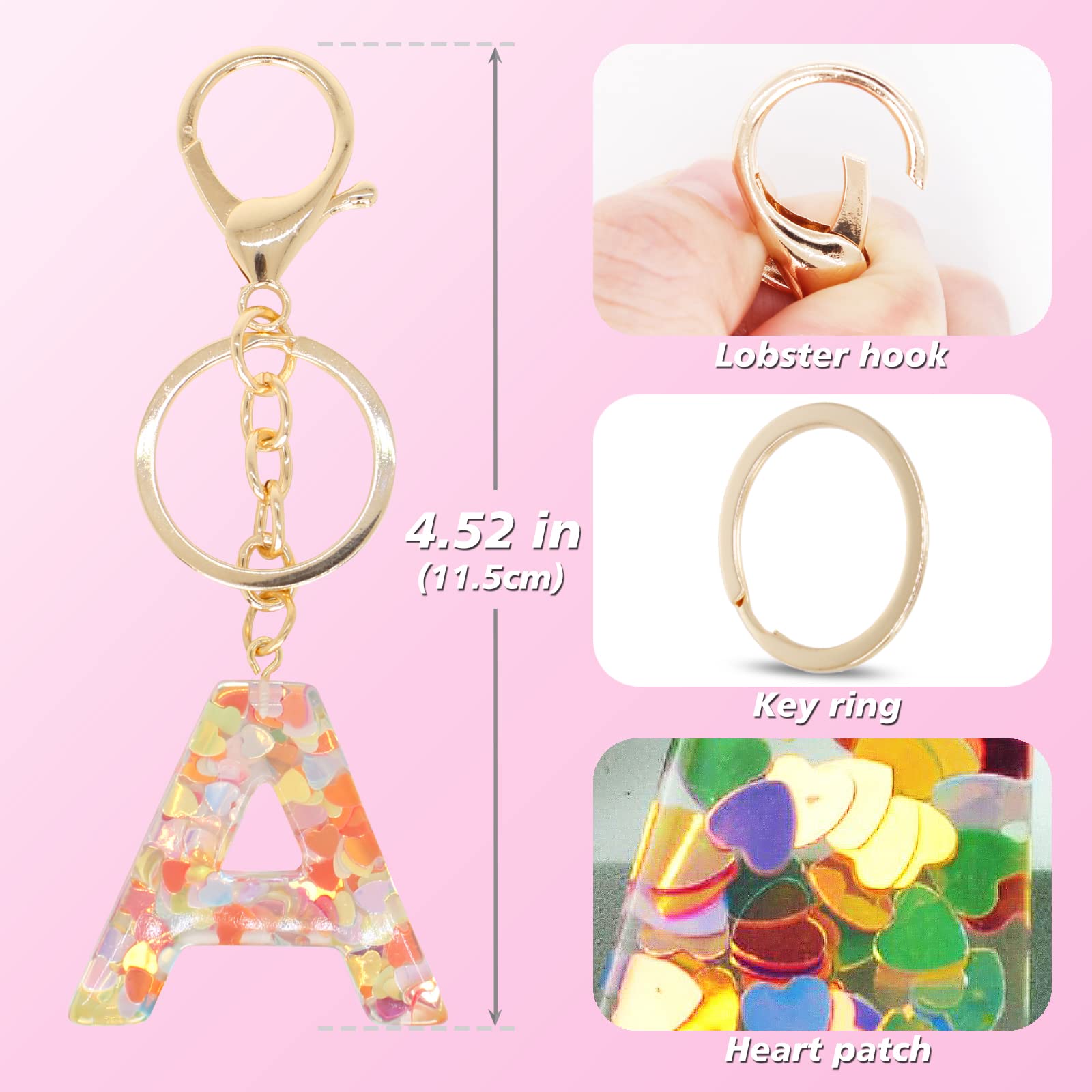 Hisuper Boho Keychains Pom Pom Tassel Macrame Keyring Alphabet Initial Letter M Keychain Pendant Car Key Ring for Purse Handbags Women Girl