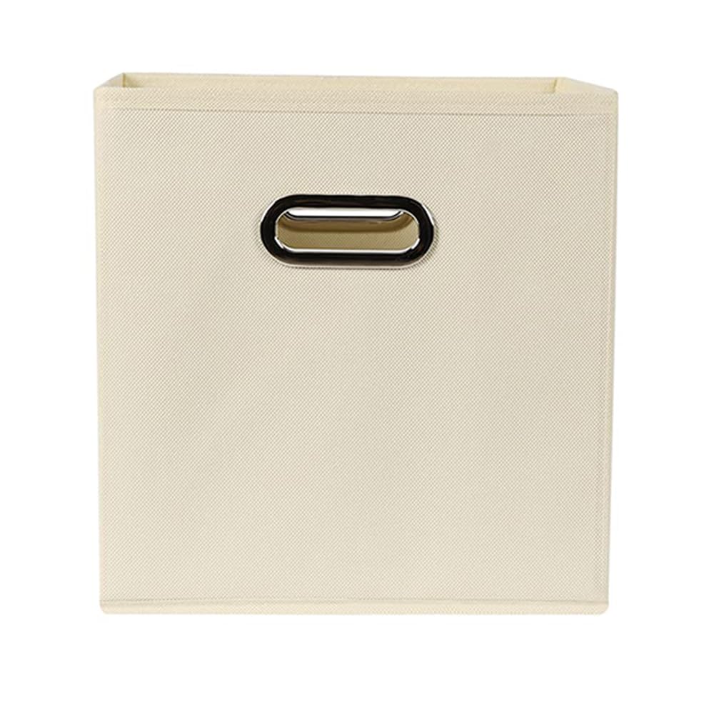MOFIC Cube Storage Bins,Fabric Cube Organizer with Handle,Non woven Foldable Cube Bins for Bedroom,living room,Clothes or Accessary Storage (White)