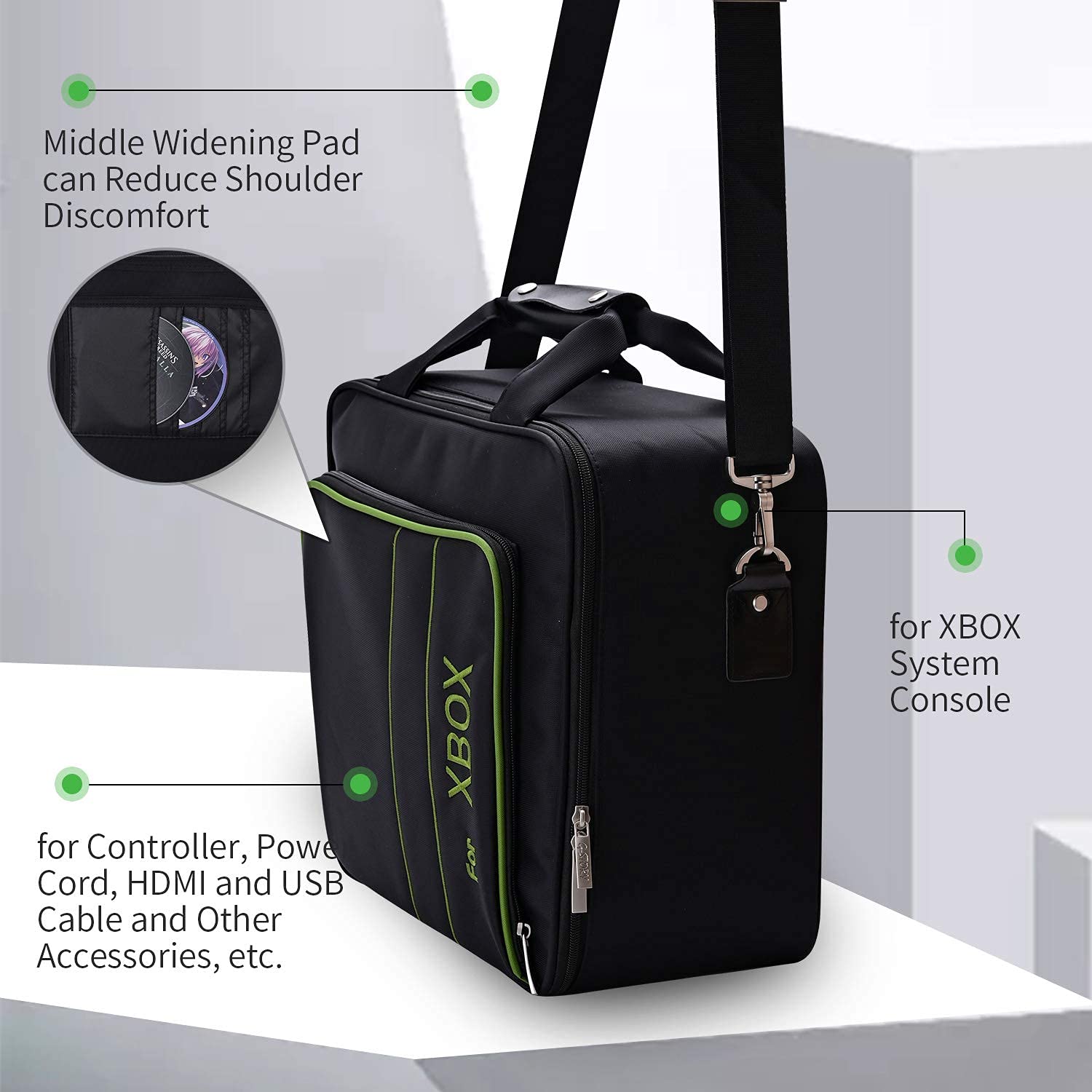 G-STORY Carrying Case for Xbox Series X S, Xbox Series X Carrying Case Travel, Travel Bag for Xbox Console, Controllers and Gaming Accessories, Included Silicone Cover Skin Protector