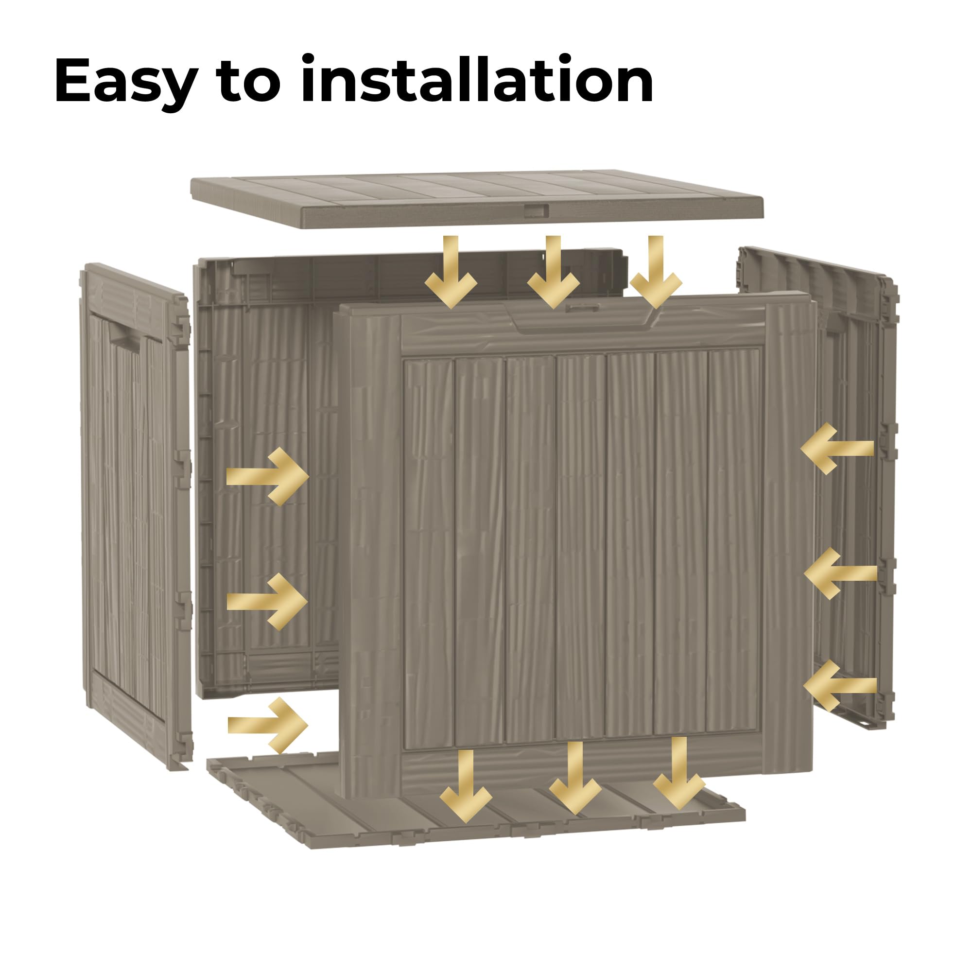 TARKARI 30 Gallon Lockable Resin Deck Box, Waterproof & UV-Resistant Outdoor Storage Box for Outdoor Cushion Storage and Outdoor Delivery Storage, Coffee