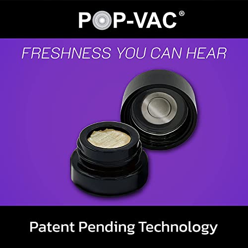 POP-VAC (50 Pack Refillable Storage Vacuum Seal Container Jar For Herb Floral Powder Spice Concentrates, 4ml Black Gloss