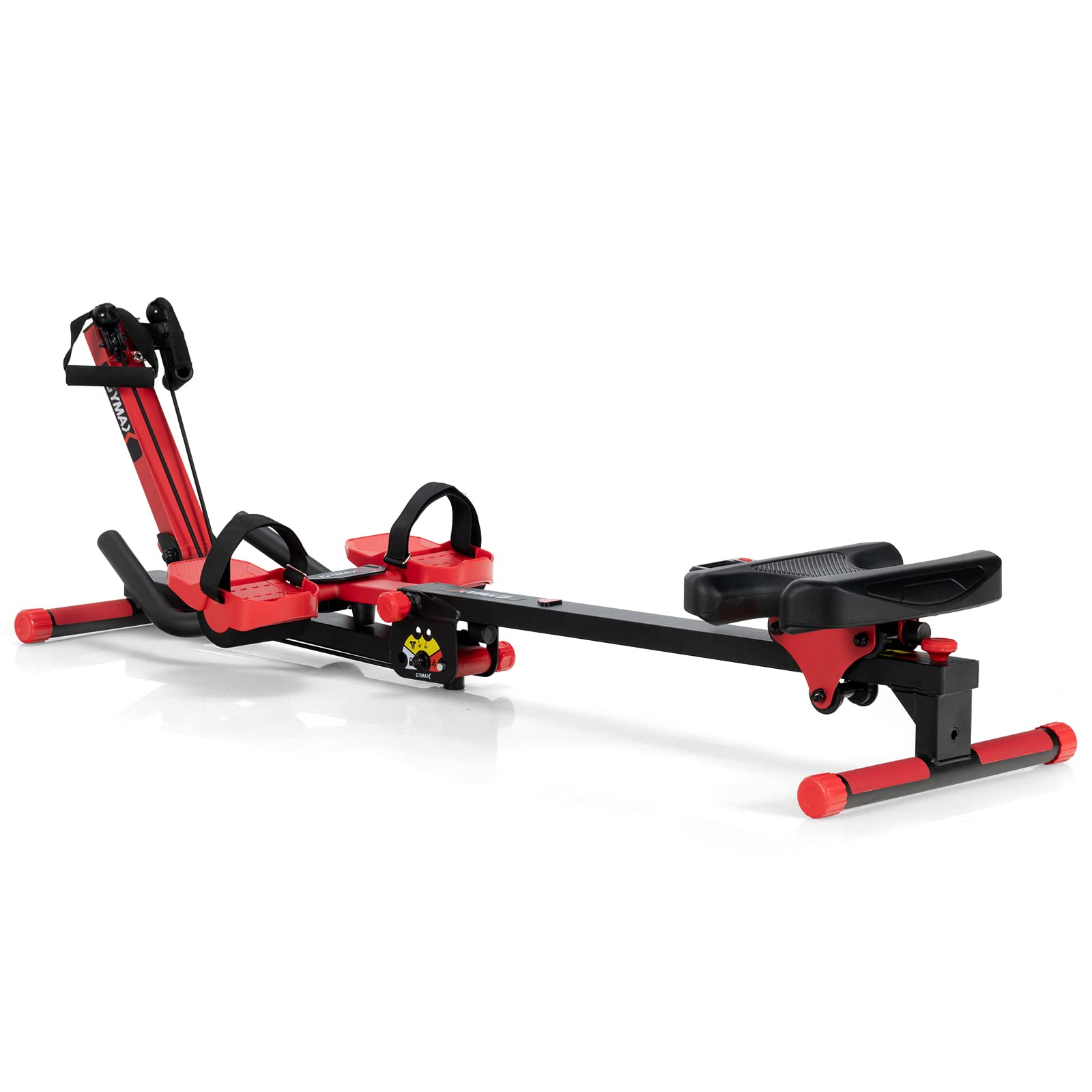 GYMAX 4 in 1 Rowing Machine, Adjustable Ab Machine with Resistance Bands, Multifunctional Rower Abdominal Fitness Equipment Whole Body Workout Machine for Home Gym