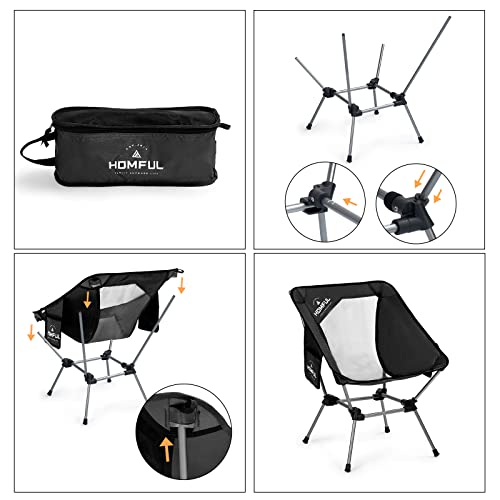 HITORHIKE Camping Chairs for Adults Folding Camp Chair-10-Second Install,Breathable Fabric, Portable Bag,Lightweight Perfect for Camping,Beach,Backpacking Picnic,Supports 330 Lbs (Black 2pcs)
