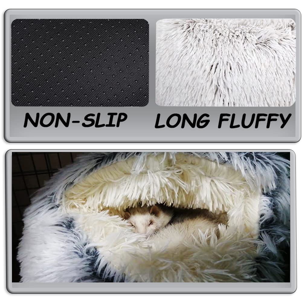Ferret Bed Cave and Hideouts,Ferret Hideaway Bed Accessories for Cage Ferret Beds and Hideouts (Gray)