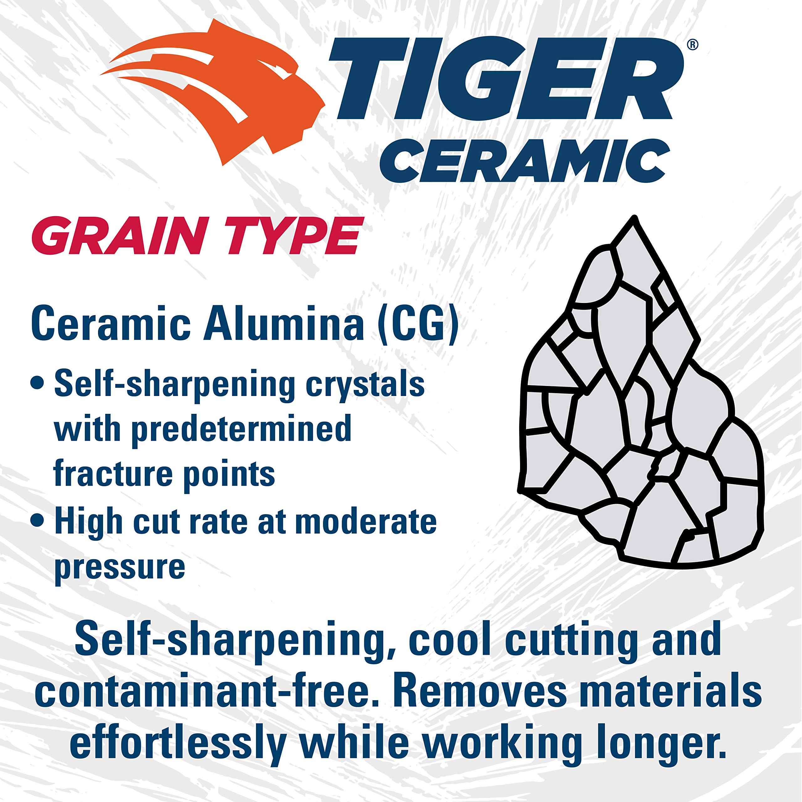 Weiler 58312 7 Inch Cutting Wheel, Tiger Ceramic Stainless Steel Superior Life & Cut Contaminant Free Max Performance Cutting, .060" CER60S Type 27 5/8"-11 Hub, Pack of 10