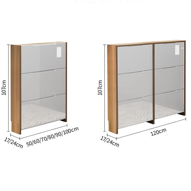 LDCHNH Living Room Shoe Rack Organizer Cabinet Thin Shoe Cabinet Door Tipping Bucket Shoe Cabinet for Small Apartment (Color : D, Size : 100cm)
