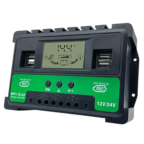FLTXNY POWER PV MPPT Charge Controller 60A 12V 24V Auto Solar Panels Battery Regulator Boost Photovoltaic System 720W-1440W Charging Regulators LCD Display for Lithium Battery