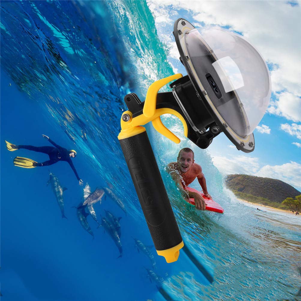 for Dome Hero8 Black, Diving Transparent Dome Lens Waterproof Housing with Floaty Hand Grip Underwater Case for Accessories
