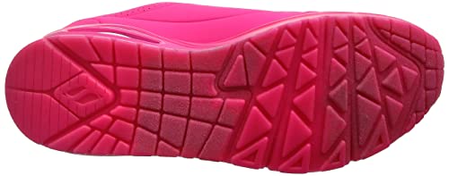 Skechers womens Skecher Street Women's Uno - Night Shades Sneaker, Pink Hot Pink Durabuck Htpk, 9 US