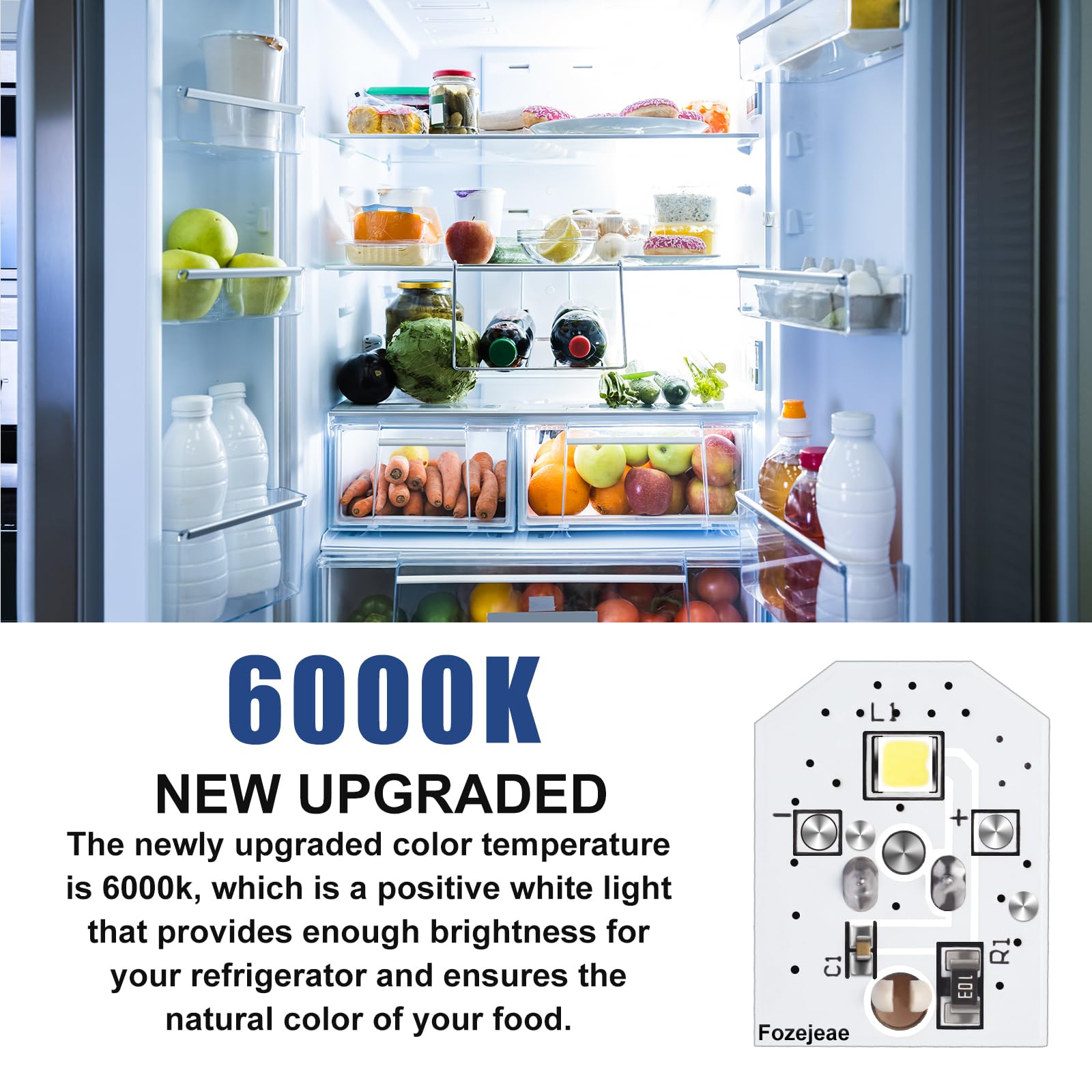 New Upgraded WR55x11132 Ge Refrigerator Light Replacement Led For Ge Led Refrigerator Light Bulb WR55x25754 Ge Refrigerator Light Bulb No-include Plastic Cover Easy Install 7PCS IN One (7)