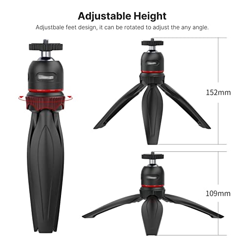 GZQDX Tabletop Mini Camera Tripod for Phone Stand 1/4 Inch Screw 1.5kg Load Capacity for DSLR Action Camera Live Streaming (Color : Black)