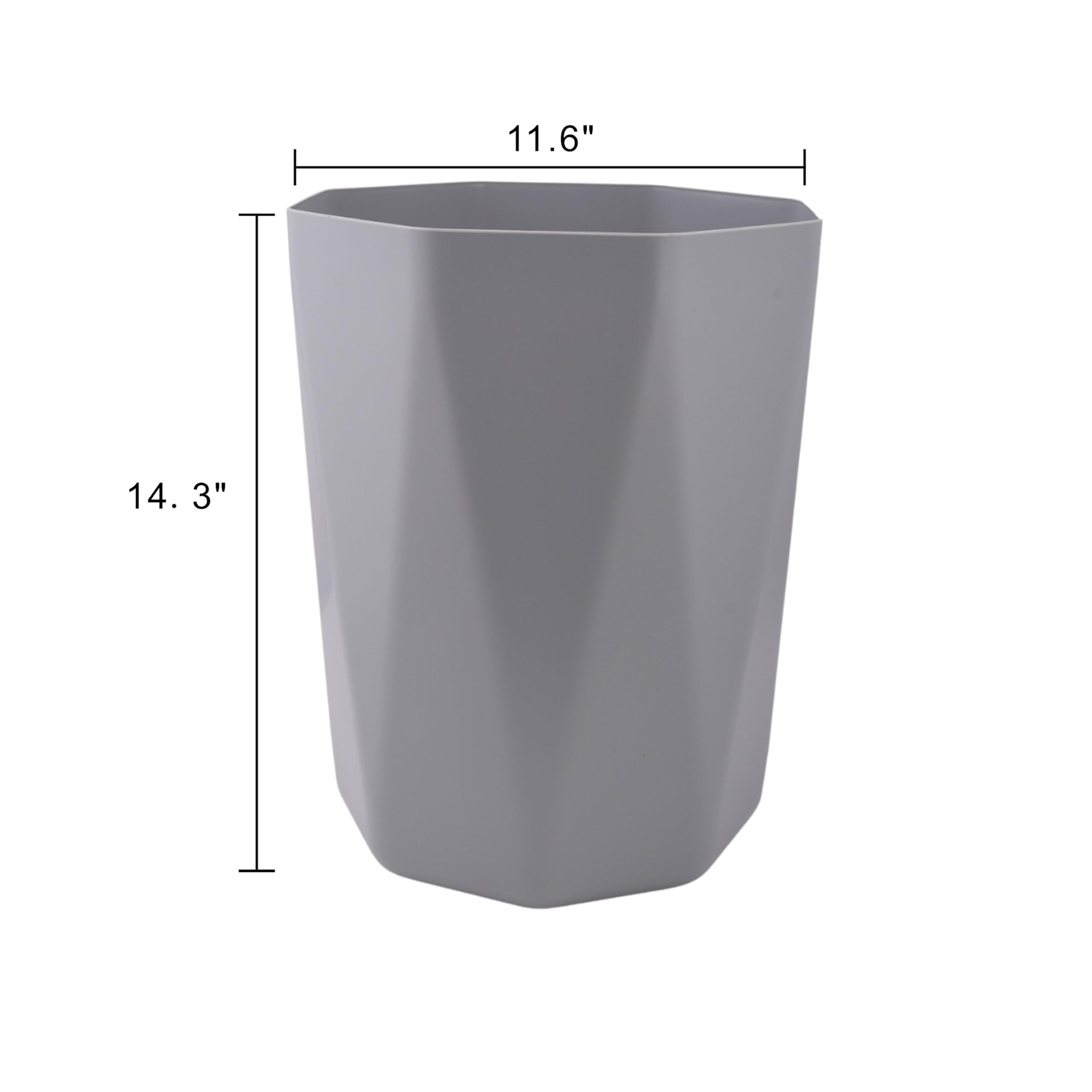 Nsngxus 5 Gallon Trash Can, Plastic Office Trash Can, Geometric Silver