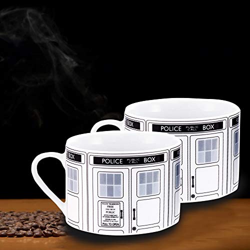 Imptora SPPRANDOM Doctor Who Tardis Thirteenth Doctor Ceramic Tea Cup Set 7oz (2 Tea Cups)