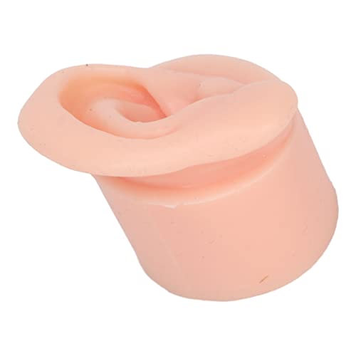 Piercing Ear Model, Light Skin Color Silicone Ear Model Teaching Tool Reusable Simulation for School (Left)