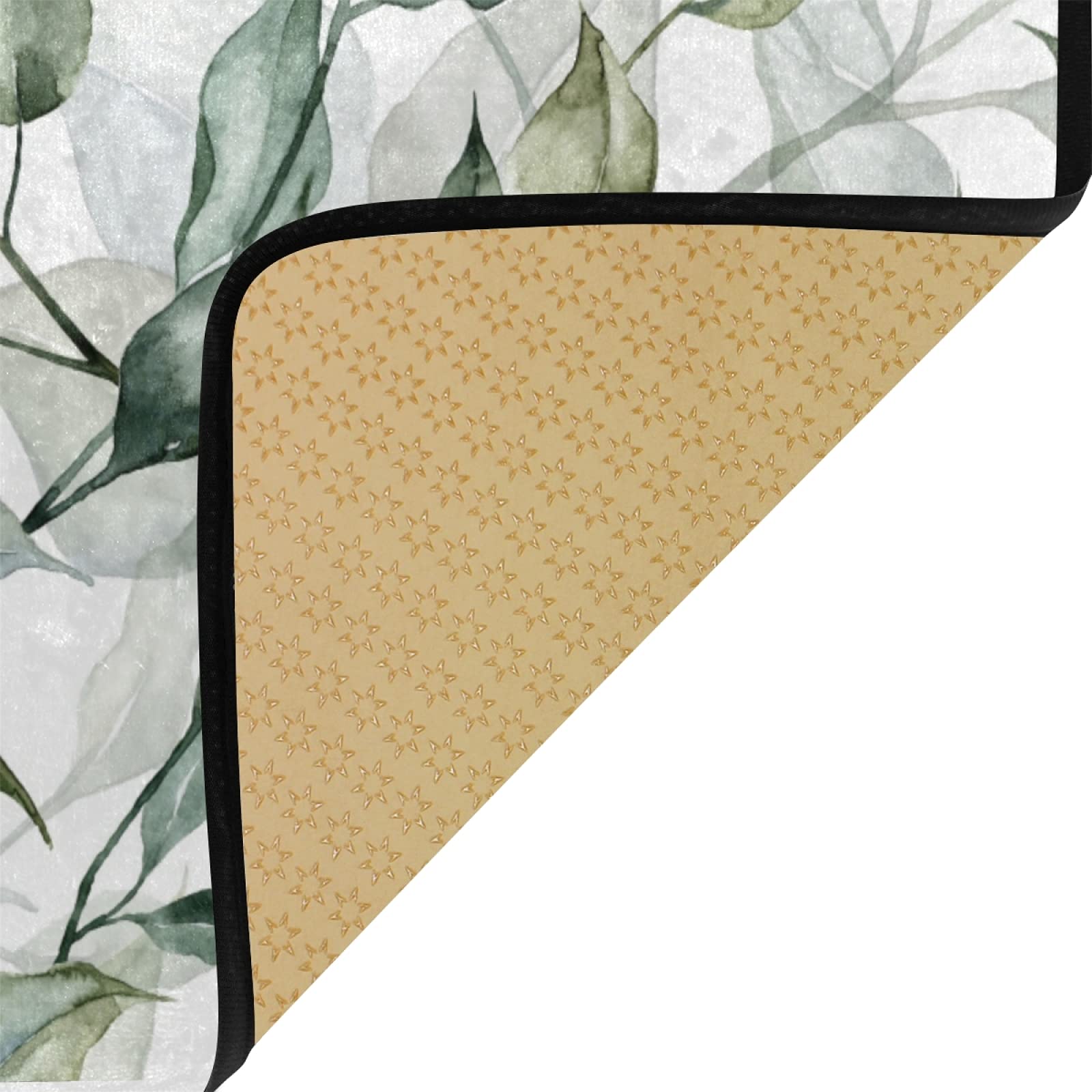 Green Leaves Tropical Plants Kitchen Rugs Floor Mat Anti Fatigue Kitchen Mats Non Skid Washable Bath Rug Runner Doormats Carpet Sink Mat Home Decor 39 X 20 inch