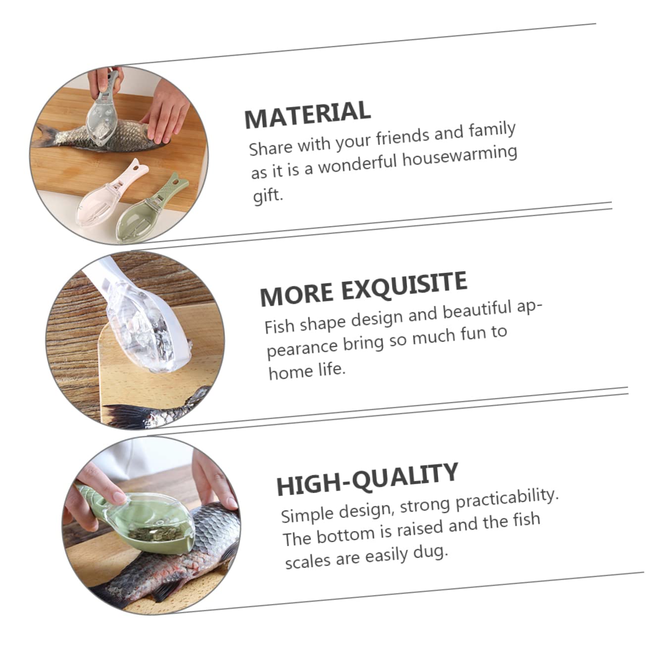 Holibanna 6 pcs Scale Remover Fish Cleaning kit Shrimp deveiner Tool frogmore Shrimp Cleaner Fish Scaler Shrimp Peeler and deveiner Tool Coconut Grater Tools as Peeling Machine with Cover