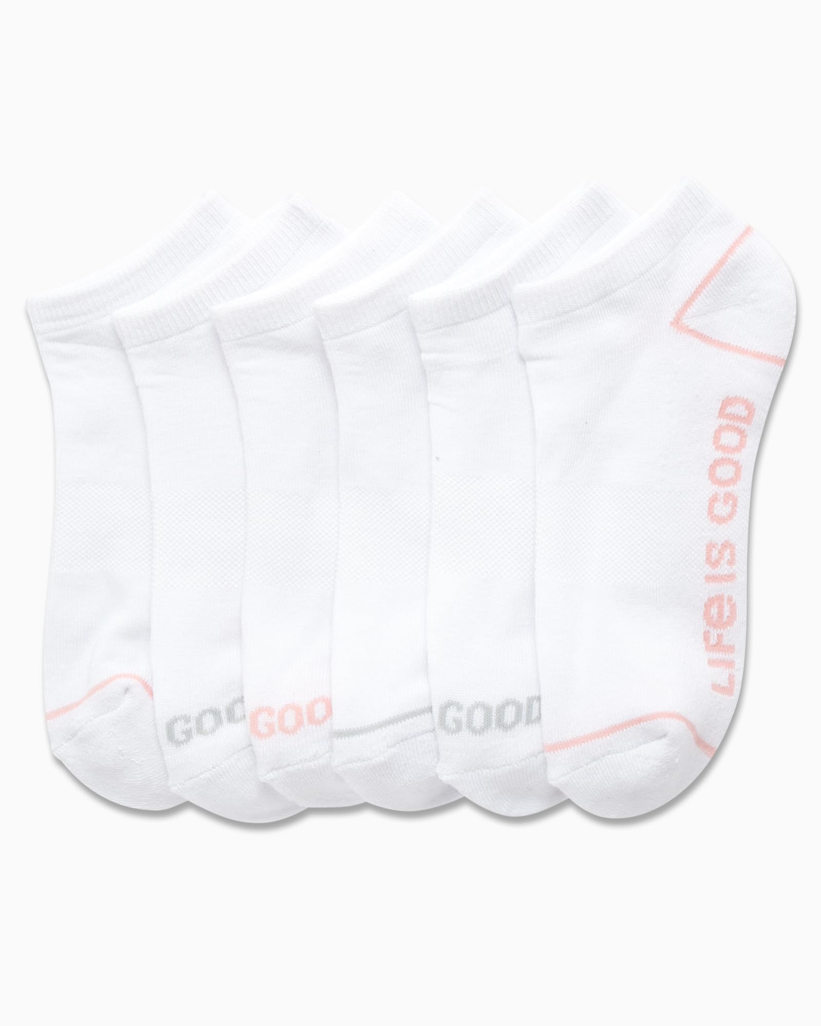Life is Good Women's Socks - Novelty Low Cut Ankle Socks (6 Pack), Size 4-10, Blue/White