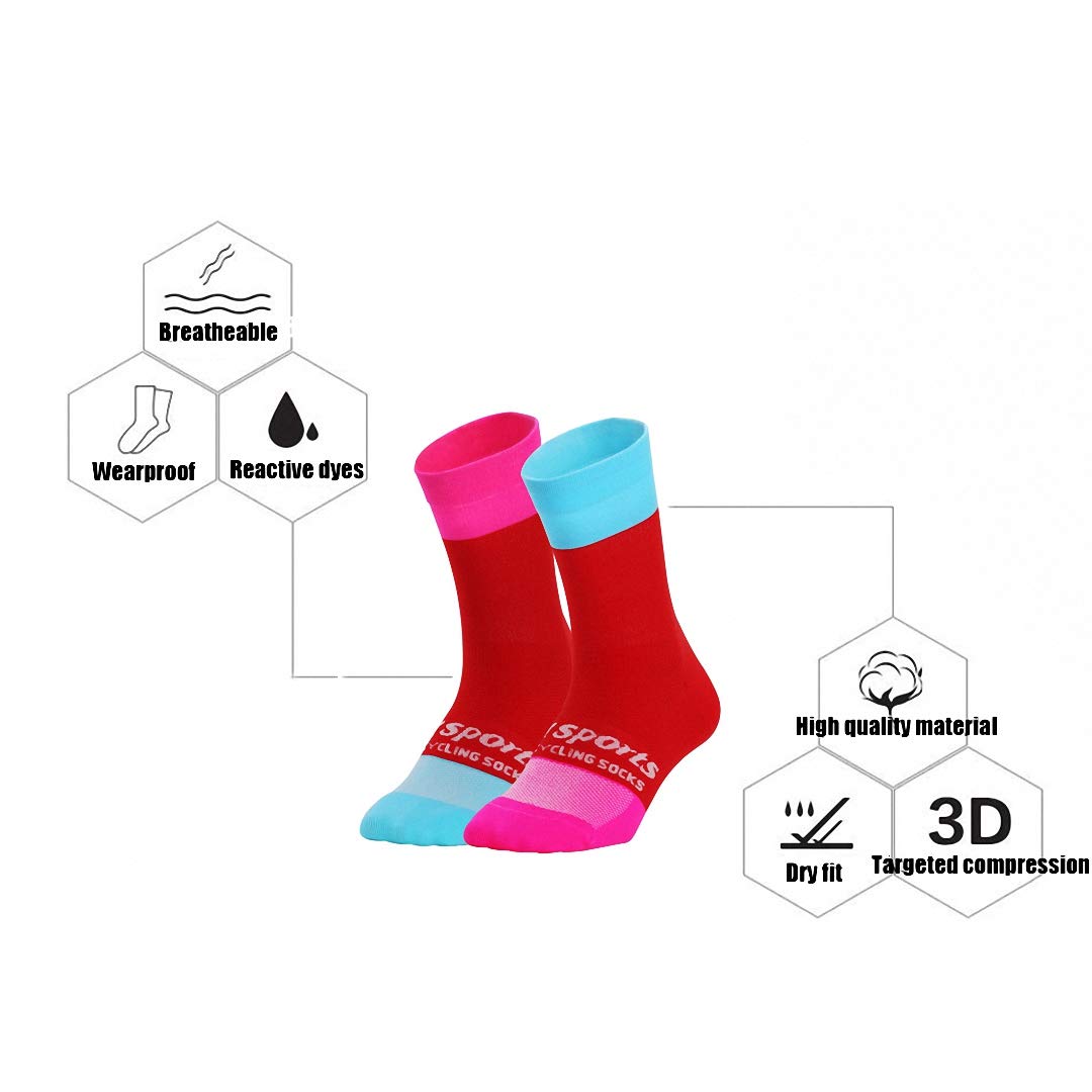 GuaziV Mens Womens Cycling Socks,4-6pcs Running Socks Colourful Athletic Socks Ankle Sport Socks 6-11