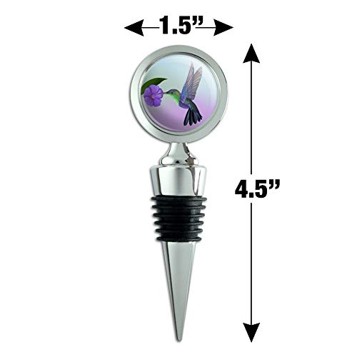 Hummingbird Crowned Woodnymph Purple Violet Wine Bottle Stopper