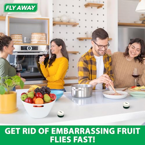 Fly Away - Fruit Fly Trap Kit: 3 Reusable Traps & Liquid Lure. Fast Acting. Stylish Design, Perfect for Kitchens, Bars, Restaurants, Wineries. Catch Fruit Flies for 90+ Days. Indoor Use