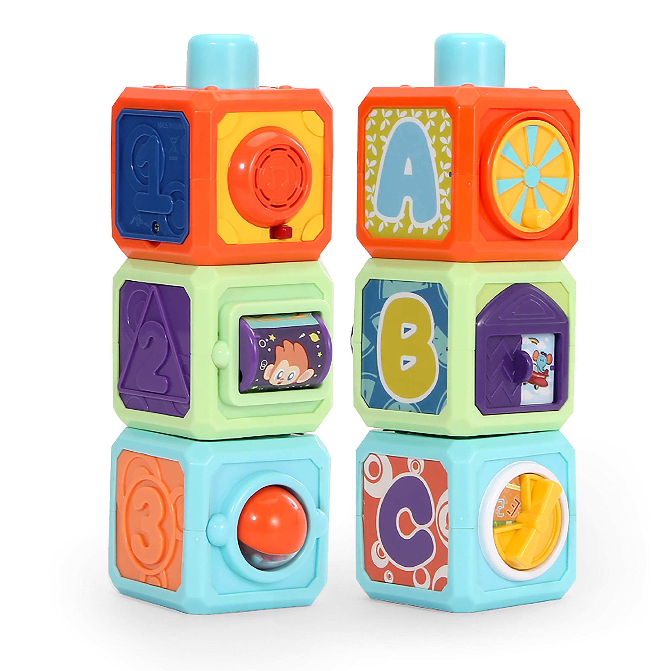 Flybar Kidian Stacking Toys β Stack & Learn Cubes, Stacking Blocks for Toddlers, Musical Stacking Toy, Early Learning Stacking Cubes for Babies and Toddlers 1-3 Years
