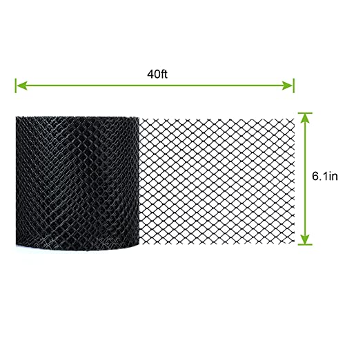 Evcitn Plastic 2-Pack Gutter Guard Mesh Roll 6”X80Ft Long Total,DIY Leaf Protection Cover Netting with 40 Clip Fixing Hooks,Ideal for Preventing Leaves,Twigs and Debris from Clogging