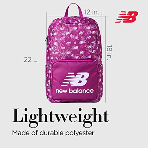 New Balance Backpack, Core Performance Daypack Small Hiking Bag, Pink