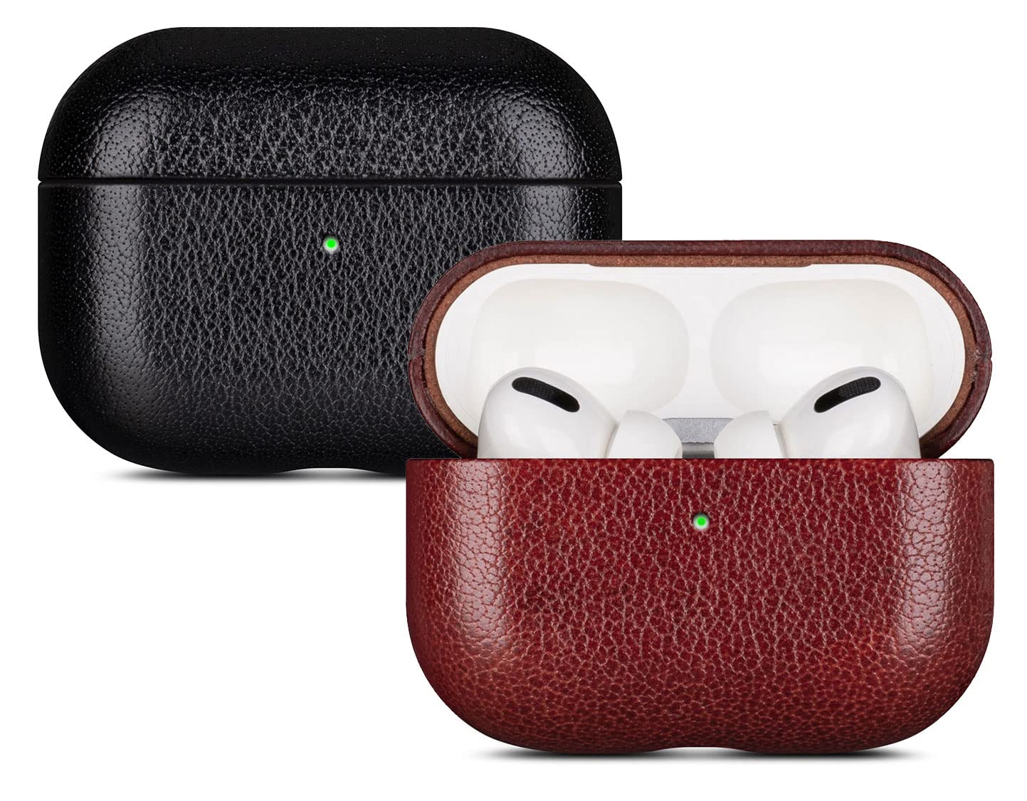 Haobobro Handcrafted for AirPods Pro 2 Leather Case Cover | Not for AirPods Pro (1st Gen) - Top Grain Leather AirPods Pro 2nd Generation Case | Soft Microfiber Cloth Lining Cushion - Brown