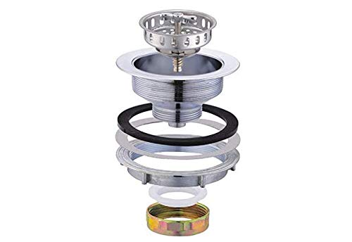 Kitchen Sink Drain Stainless Steel Strainer Basket with Drain Assembly, 3-1/2 inch Replacement for Standard drains, Twist Drain Stopper