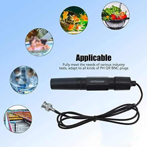 Pilipane pH Automatic Calibration BNC Electrode Probe, Temperature pH Monitor Meter Tester Sensor Test for Hydroponics Aquarium Lab (2M)