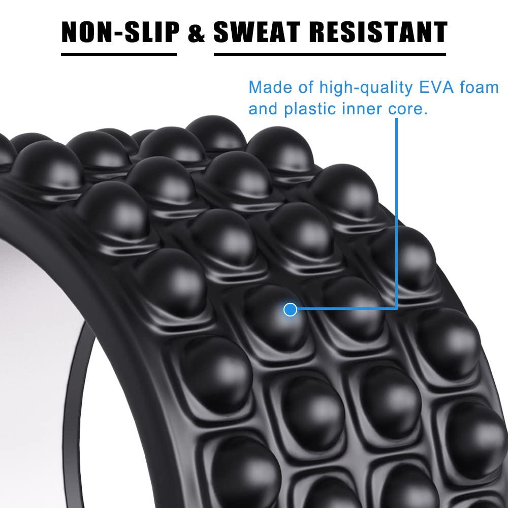 Kipika Yoga Wheel - Foam Roller for Back Pain Relief and Muscle Therapy with Massage Ball