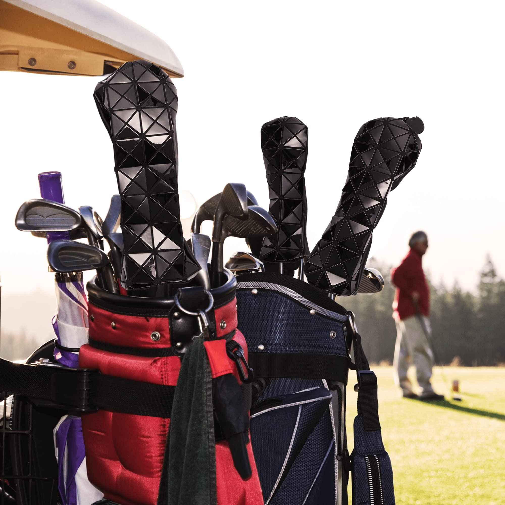 Faylon Golf Head Covers for Driver & Fairway Woods & Hybrid - Premium Leather Headcovers, Designed to Fit All Woods and Drivers (Hybrid(White))