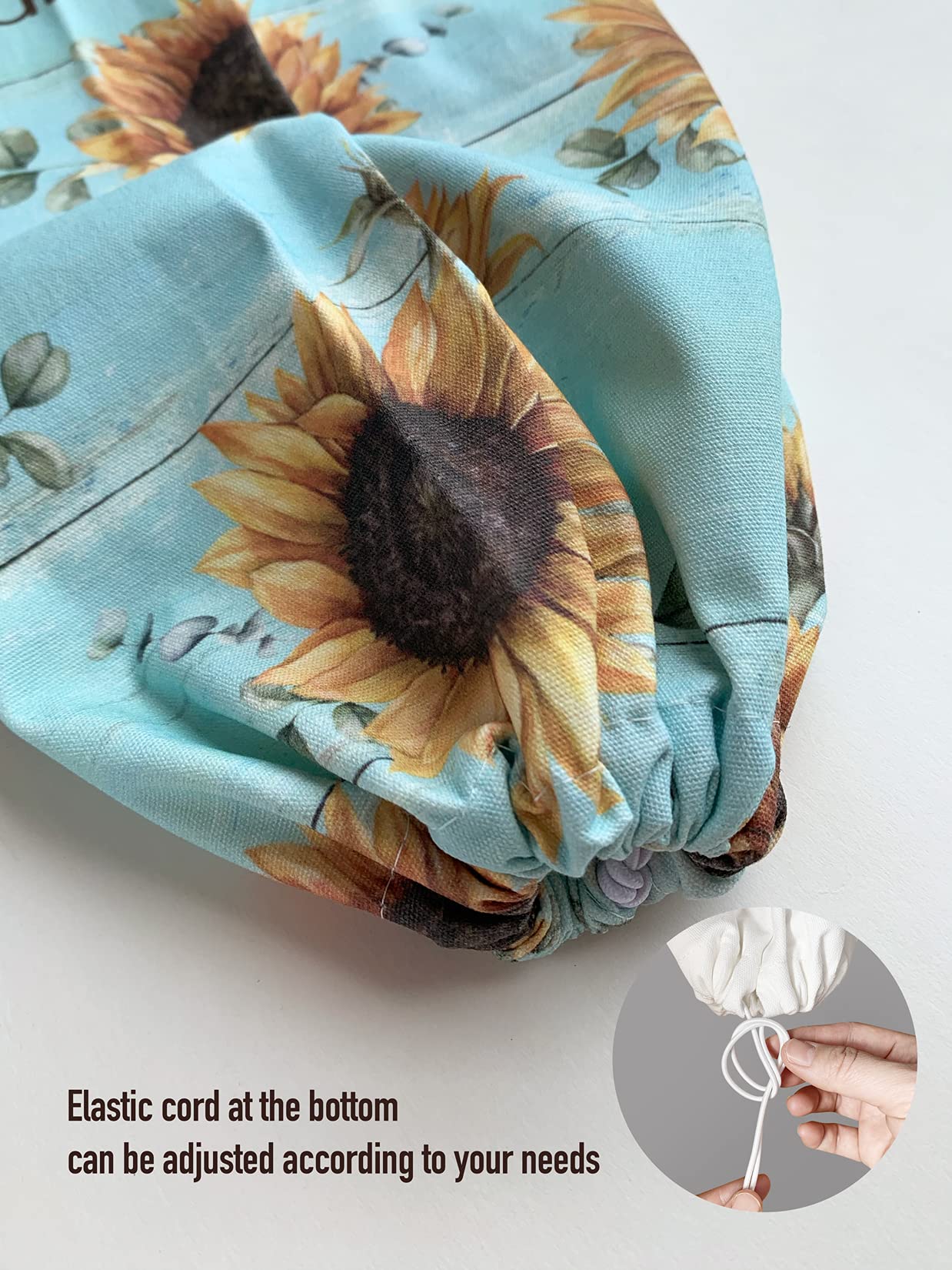 Hglian Farmhouse Plastic Bag Holder Dispenser and Sunflower Grocery shopping bags Storage saver Organizer
