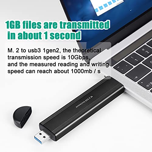 Laihua M.2 SSD Enclosure Plug and Play Tool Free 10Gbps M.2 NVME NGFF SSD Enclosure Adapter for Tablet for Desktop Black