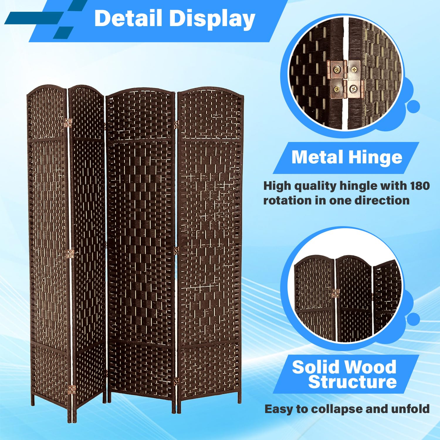 Room Divider Privacy Screen 70.6" Wall Divider Folding Privacy Screens Room Divider Wall Portable Partition Room Divider Separator,4 Panel