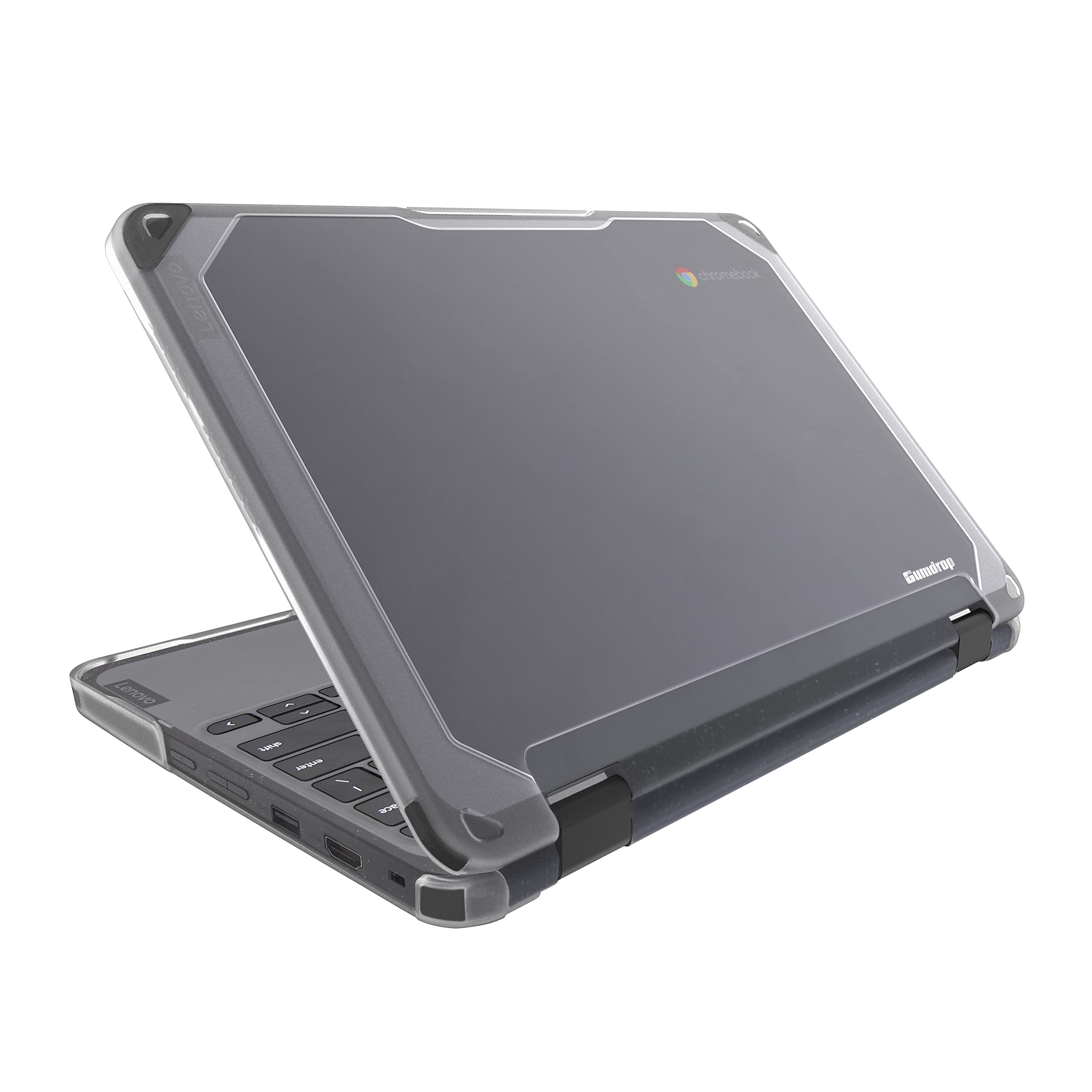 Gumdrop BumpTech Chromebook Protective Laptop Case Fits Lenovo 300e | 300w | 500e | 500w Gen 3 (2-in-1) Designed for Kids, K-12 Students, Teachers, and Classrooms β Scratch and Bump Protection β Black