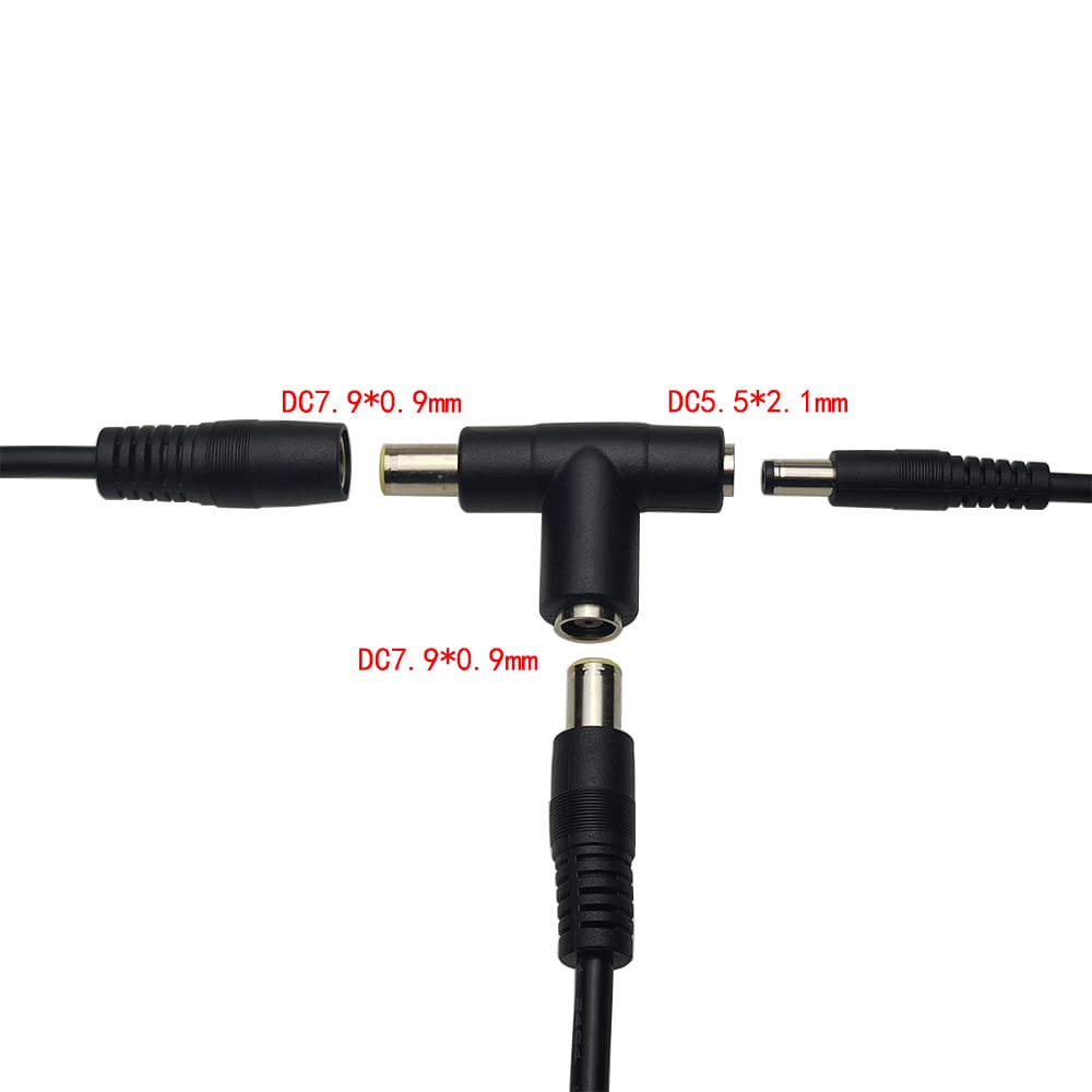 JINKAIMING DC 8mm Power Adapter 90 Degree Angle Y Splitter Converter DC 7909 Female to Male to DC 5521 Female Branch Connector for Solar Panel Generator Portable Power Station 2PCS