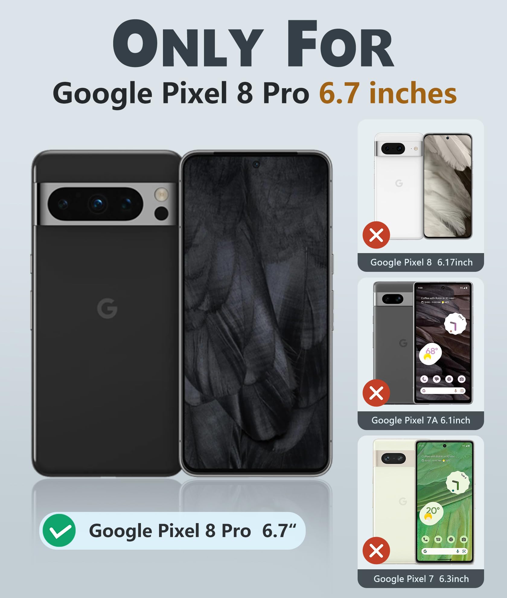 FNTCASE for Google Pixel 8-Pro Case: Pixel 8 Pro Dual Layer Shockproof Protective Phone Cover | Anti Slip Textured Back | Military Protection Bumper | Heavy Duty Rugged Tough Cell Case