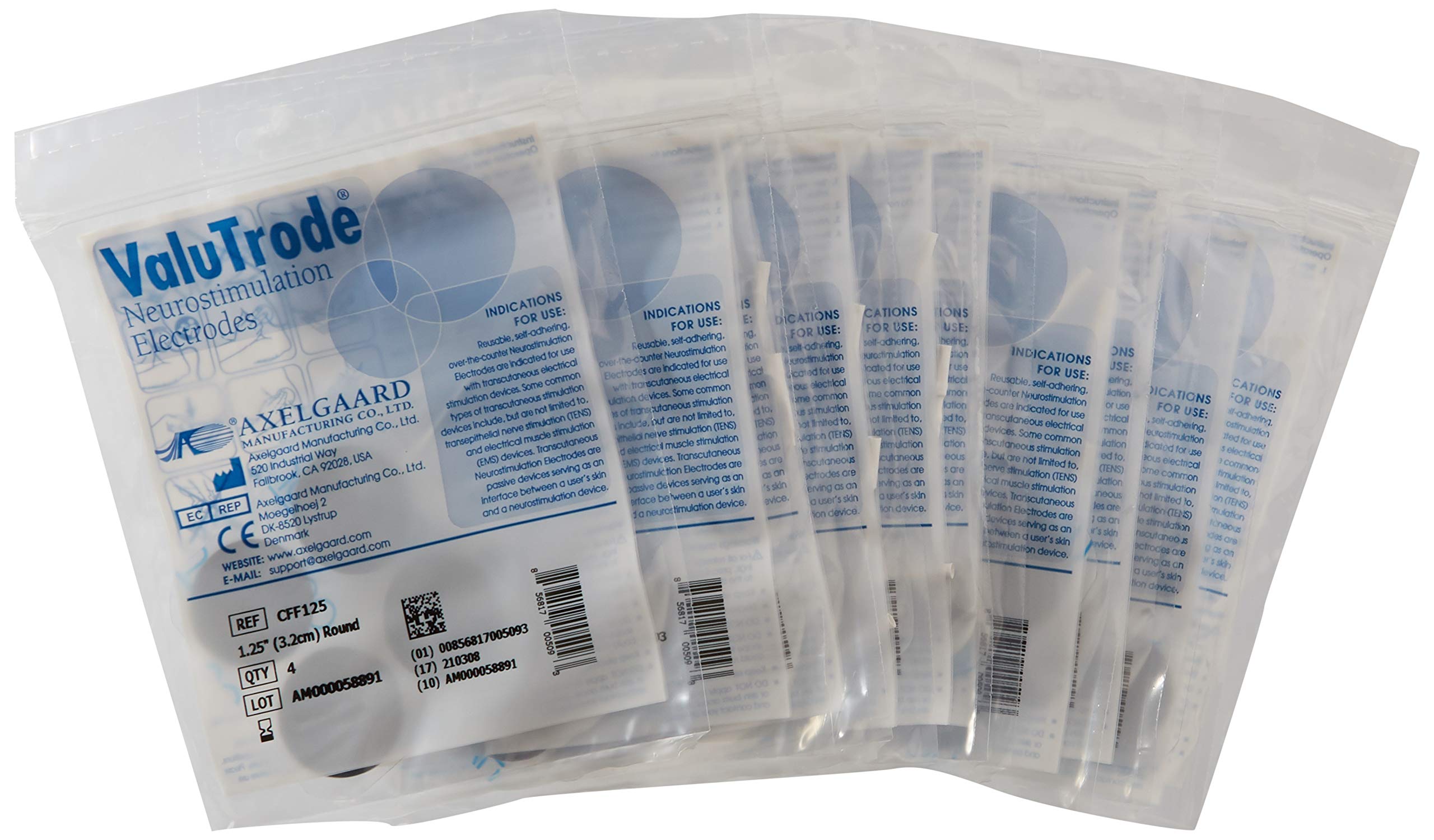 Physical Therapy 58769 Axelgaard ValuTrode Foam Electrodes, Performance and Longevity, 1.25" Round, Pack of 40